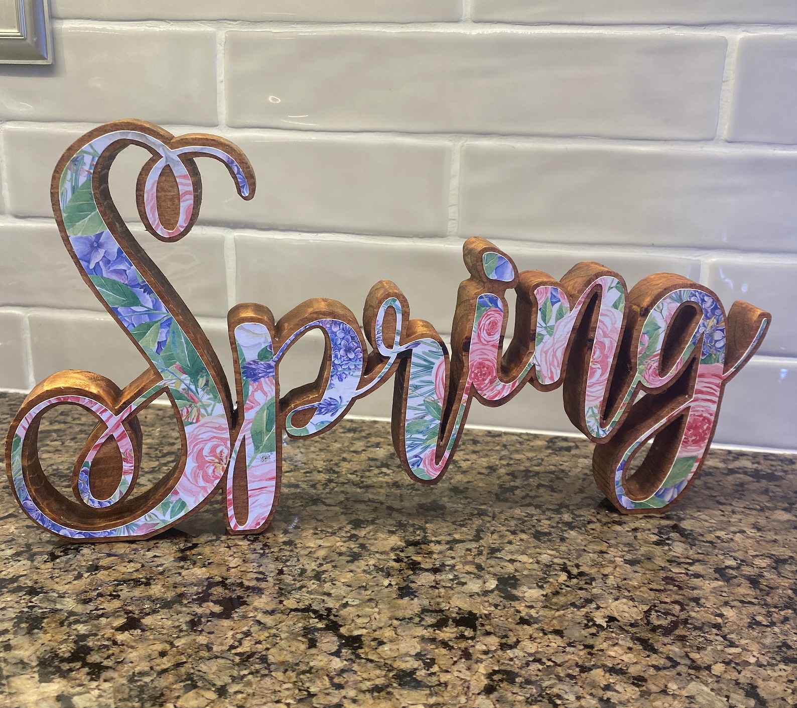 Spring Wood Cutout, Spring Flower Wood Decor, Tiered Tray Decor, Shelf ...