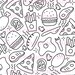 Fast Food Themed Colouring Page, Printable Colouring Page, Food Themed ...