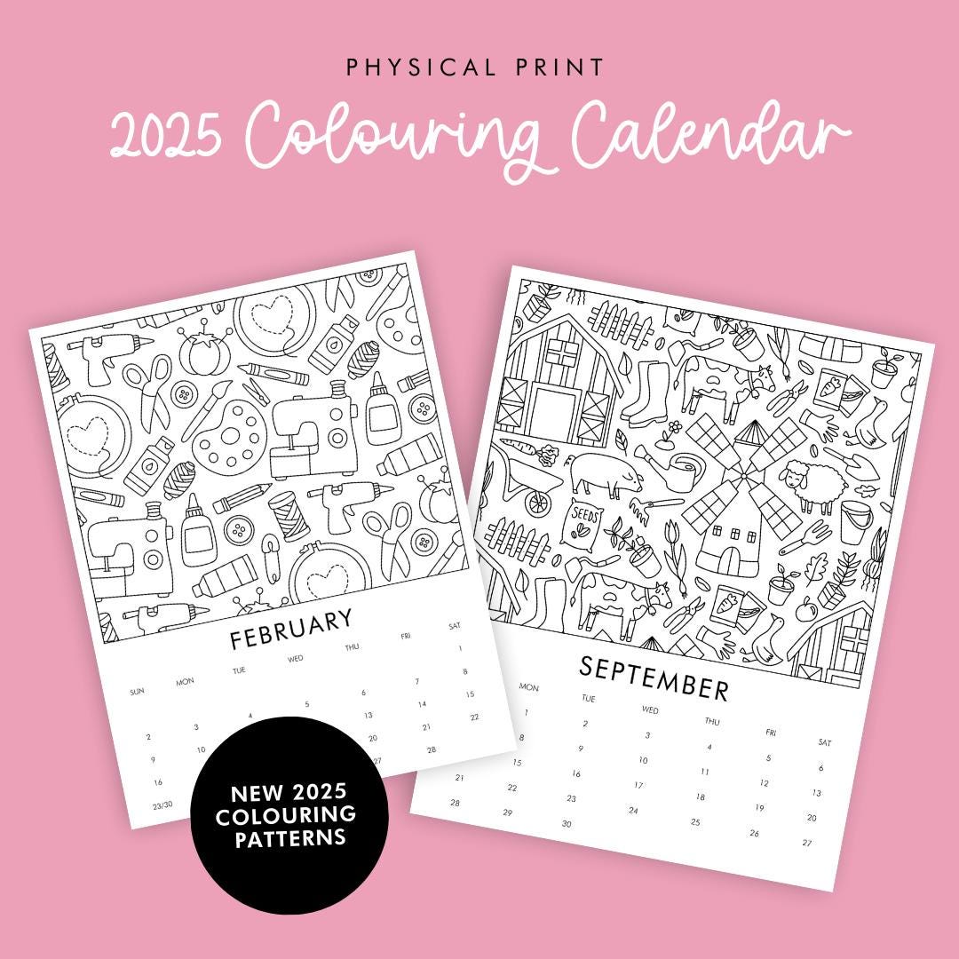 2025 Colouring Calendar new Colouring Adventure 2 Patterns Physical ...