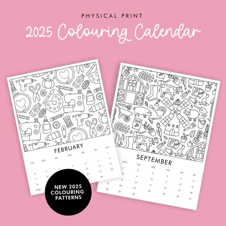2025 Colouring Calendar new Colouring Adventure 2 Patterns Physical ...