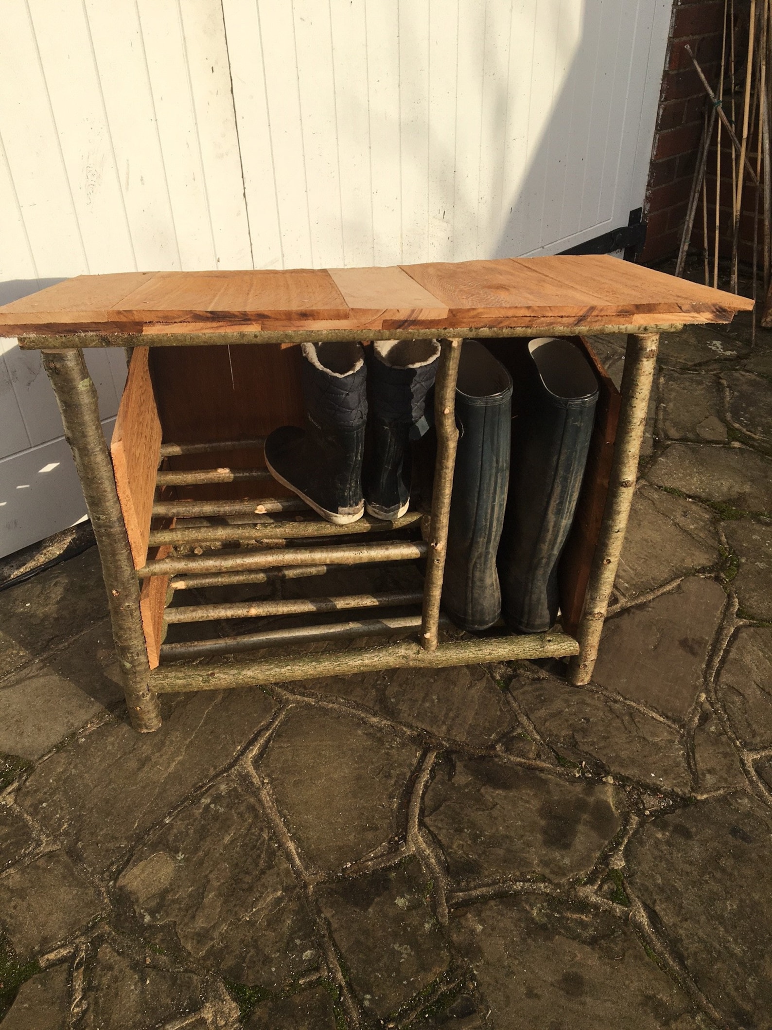Handmade Birch/cedar Outdoor Shoe and Boot Rack - Etsy UK