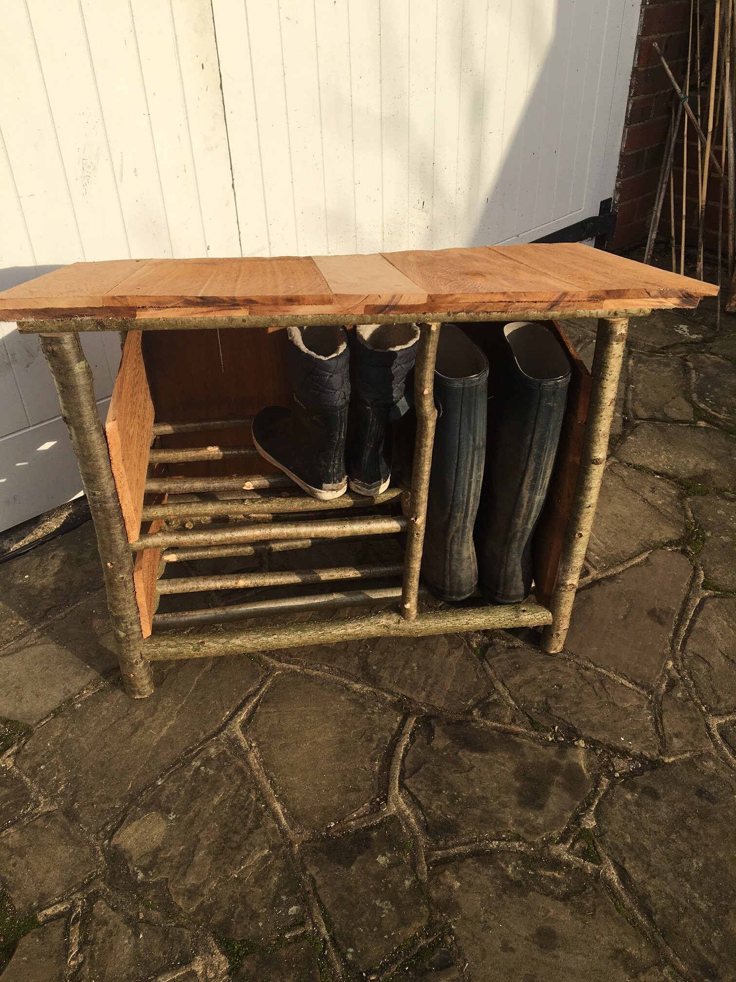 Handmade Birch/cedar Outdoor Shoe and Boot Rack - Etsy UK