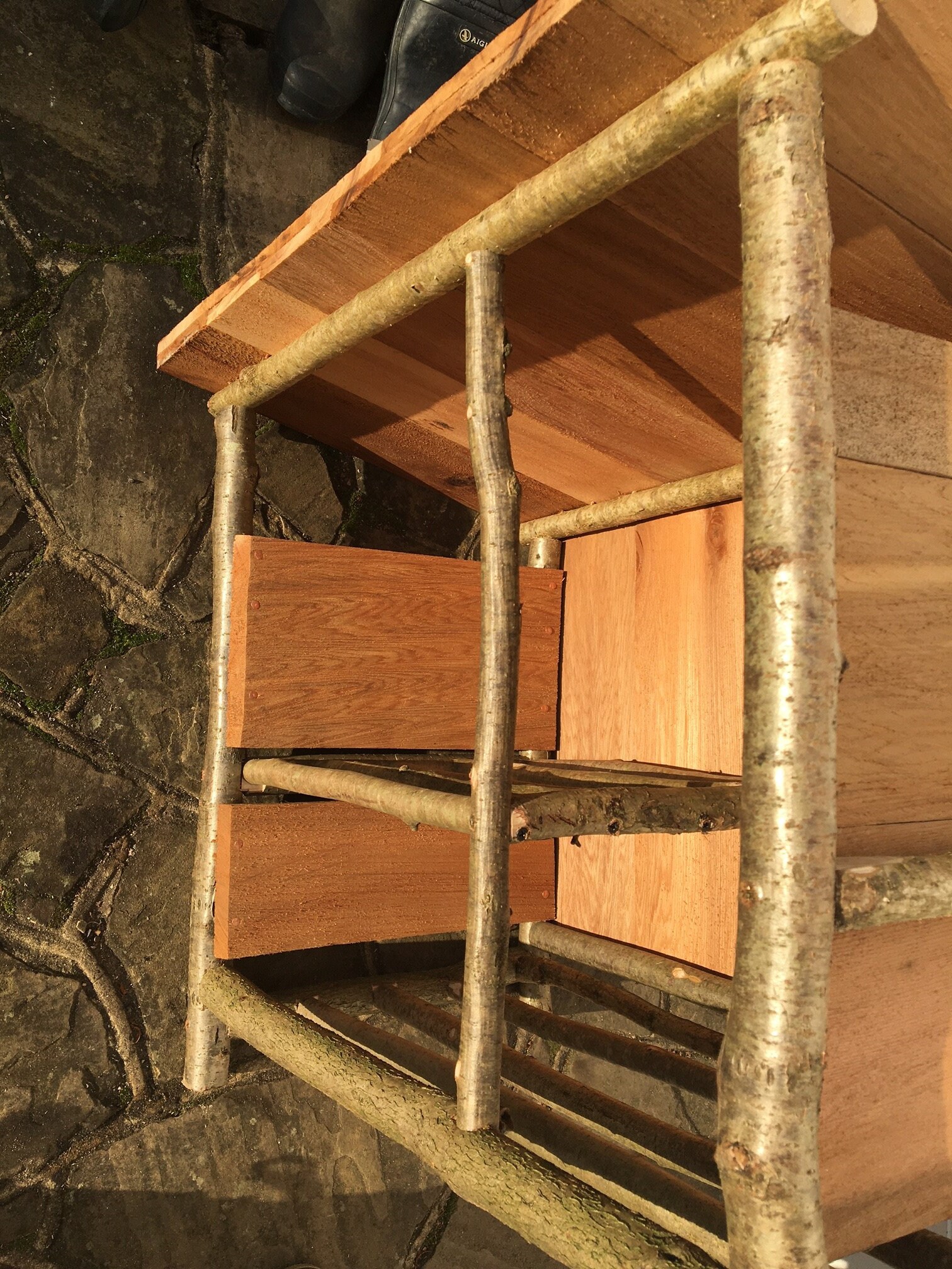 Handmade Birch/cedar Outdoor Shoe and Boot Rack - Etsy UK