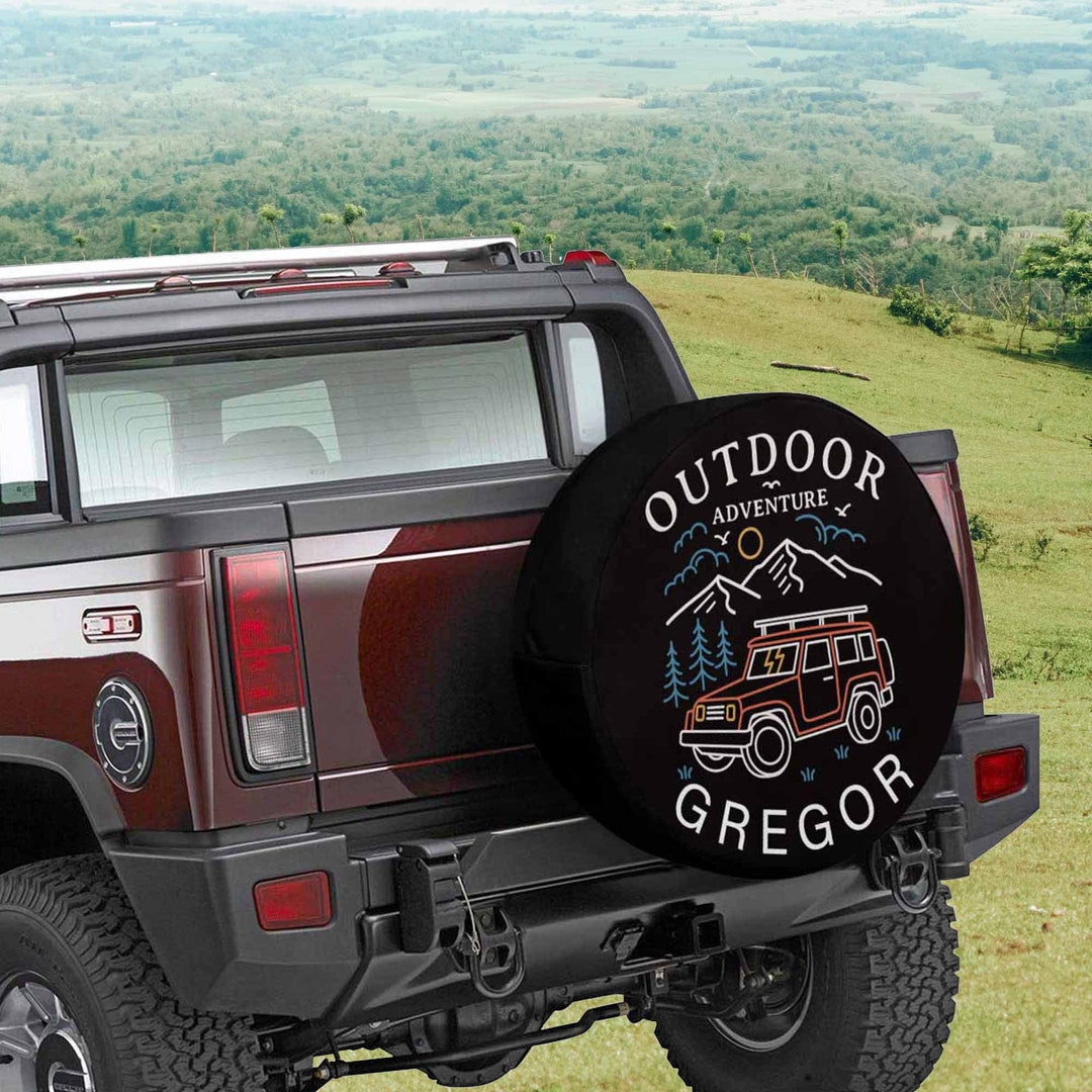 Custom Black Spare Tire Cover, Personalized Spare Tire Cover W Name ...
