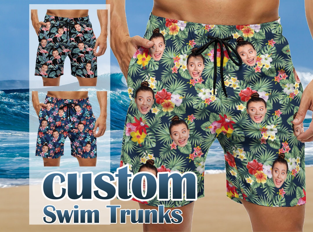 Custom Face Swim Trunk,custom Summer Beach Short,party/vacation Gift ...