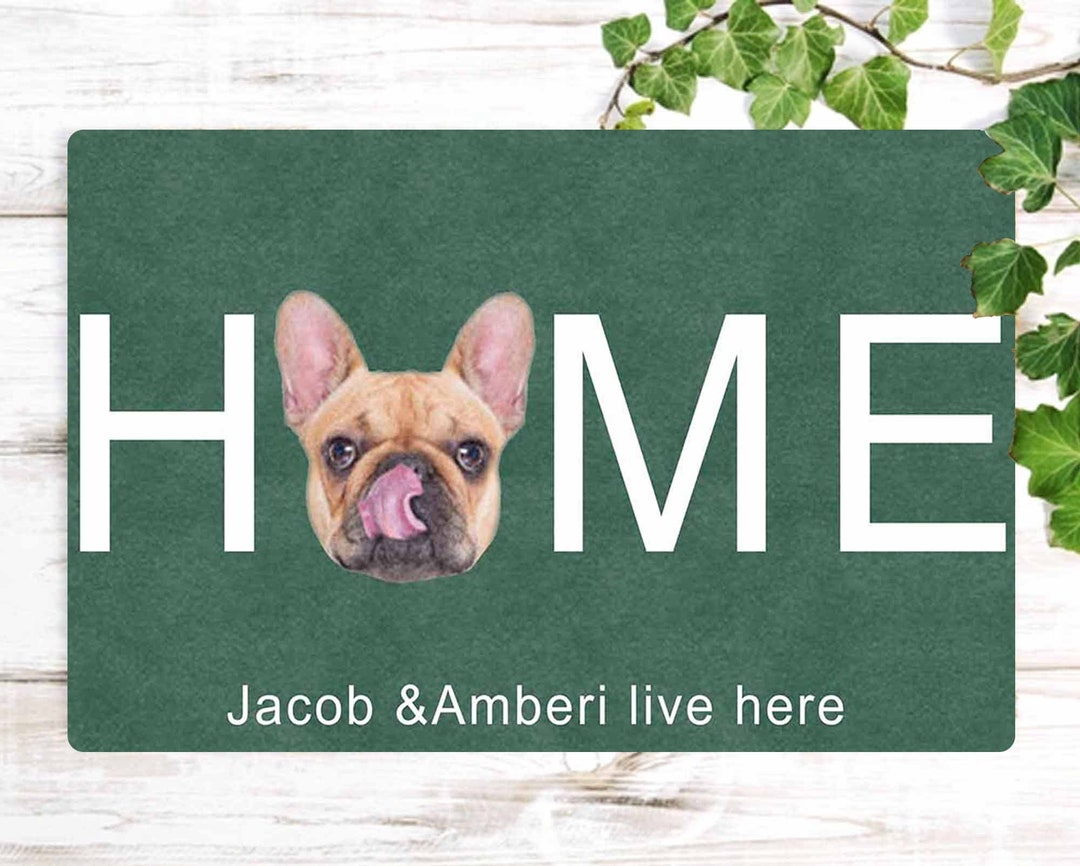 Custom Dog Face Doormat, Personalized Pet Doormat With Family Name ...