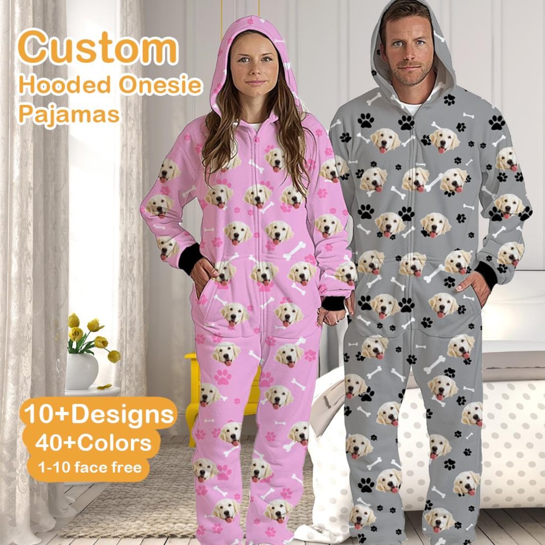Customize Unisex Pajamas, Custom Pajamas With Picture, Personalized ...