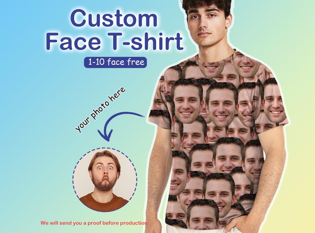 Custom Face T Shirt for Men,personalized Shirt for Kid,photo Shirts,bf ...