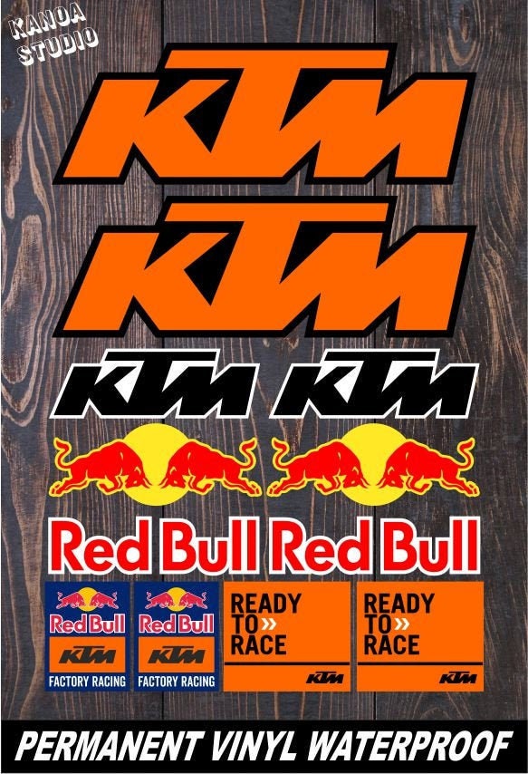 Aufkleber Pegatinas Kit Set A4 Ktm Racing Factory Red Bull | Etsy