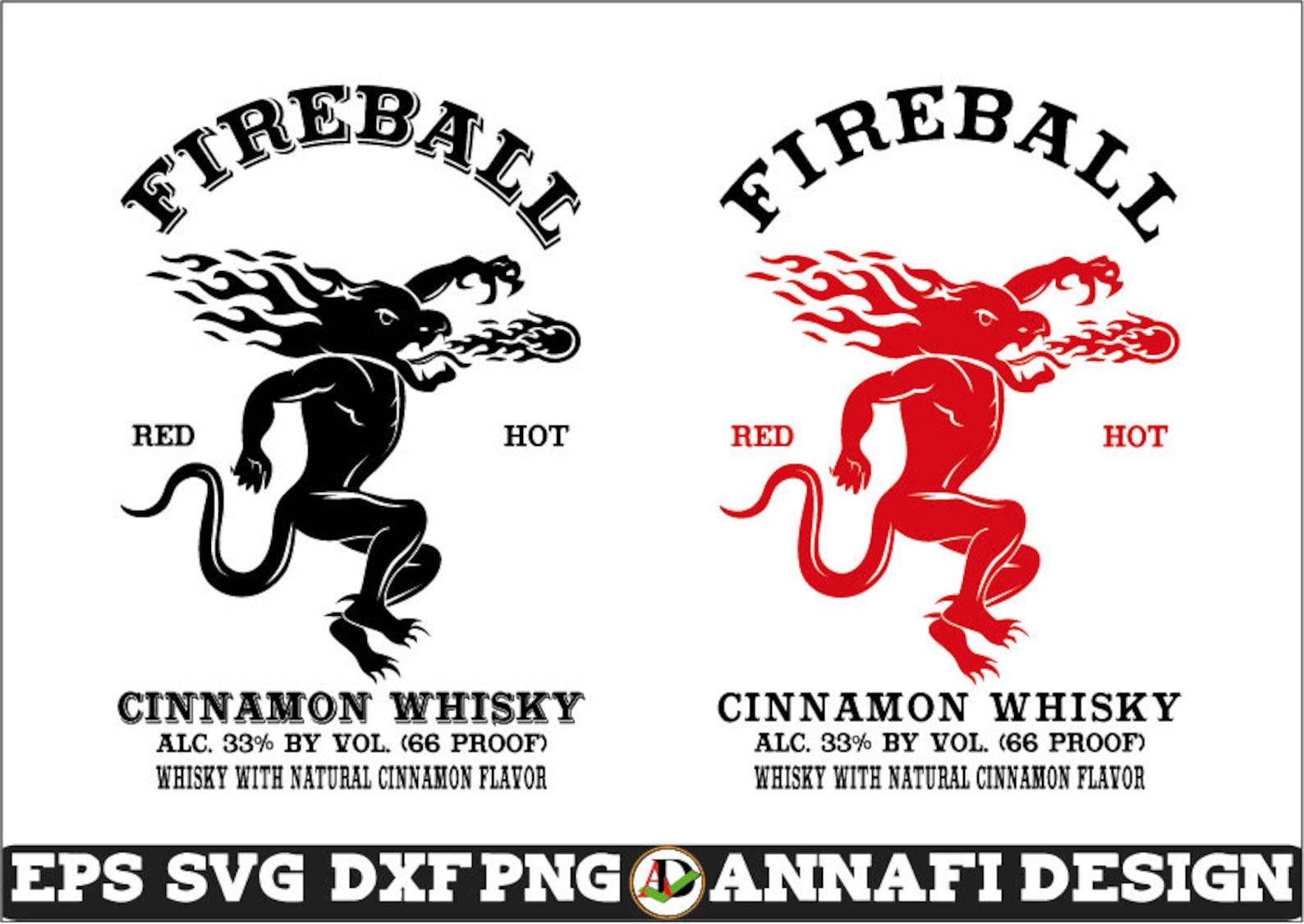 Fireball Whiskey labels SVG Vector Cri cut file Clipart | Etsy