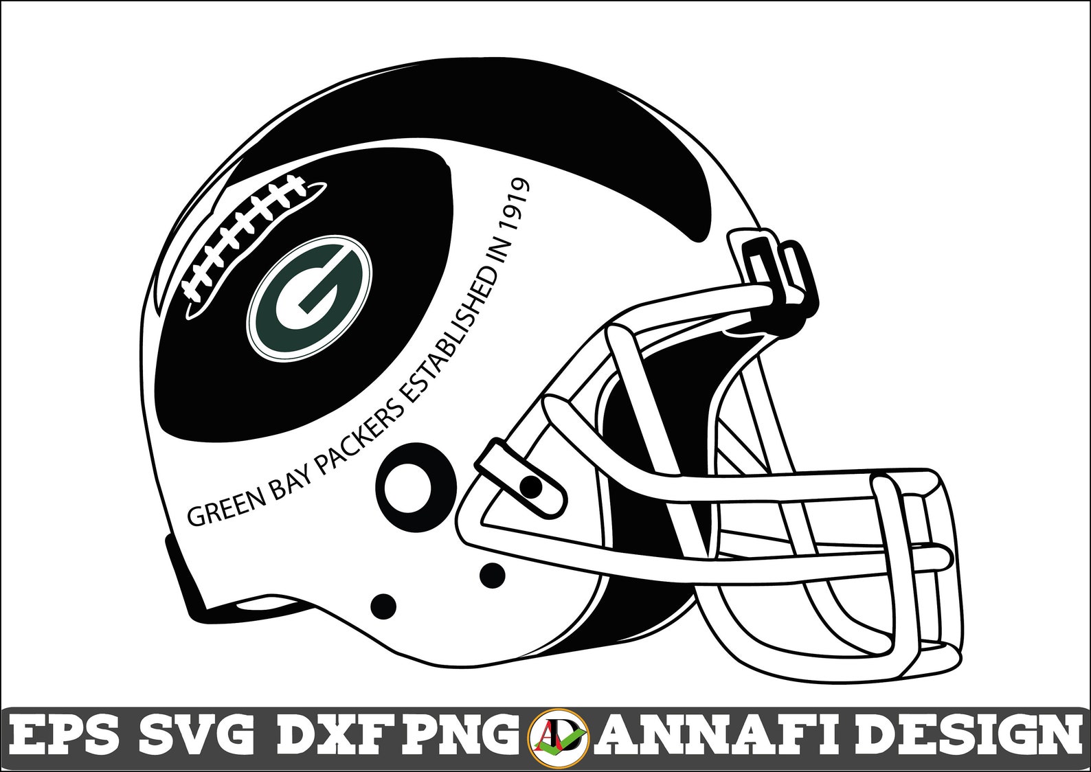 Green Bay Packers football Helmet SVG Vector Cricut file | Etsy