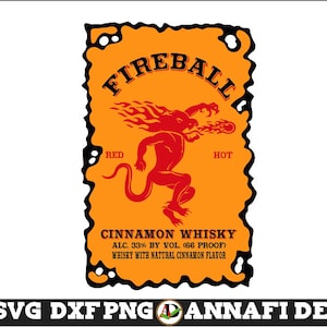 Fireball Whiskey labels SVG Vector Cri cut file Clipart | Etsy