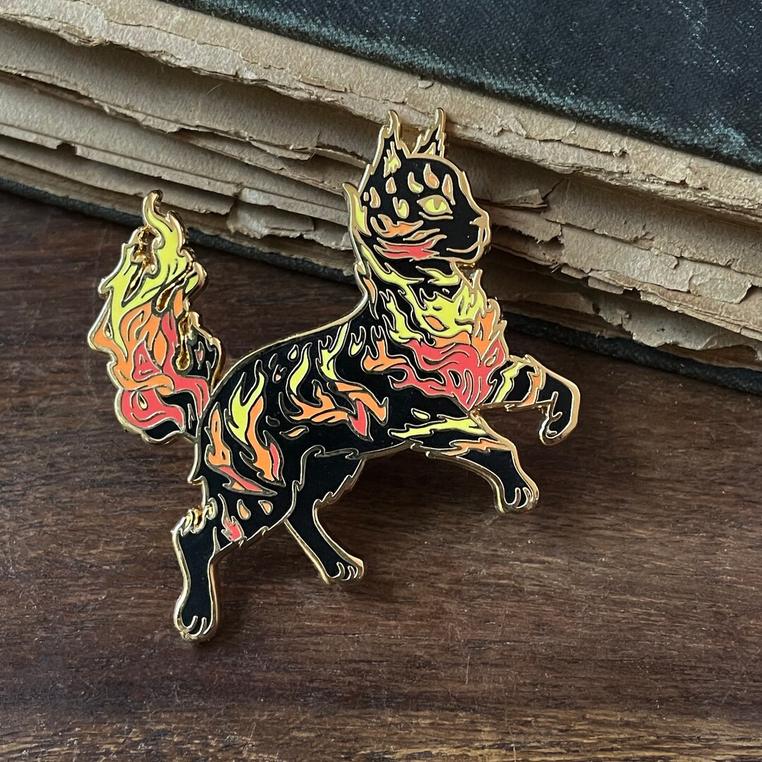 Elemental Cats Enamel Pin - Fire Cat | Gold Plated Collectible Pin - Etsy