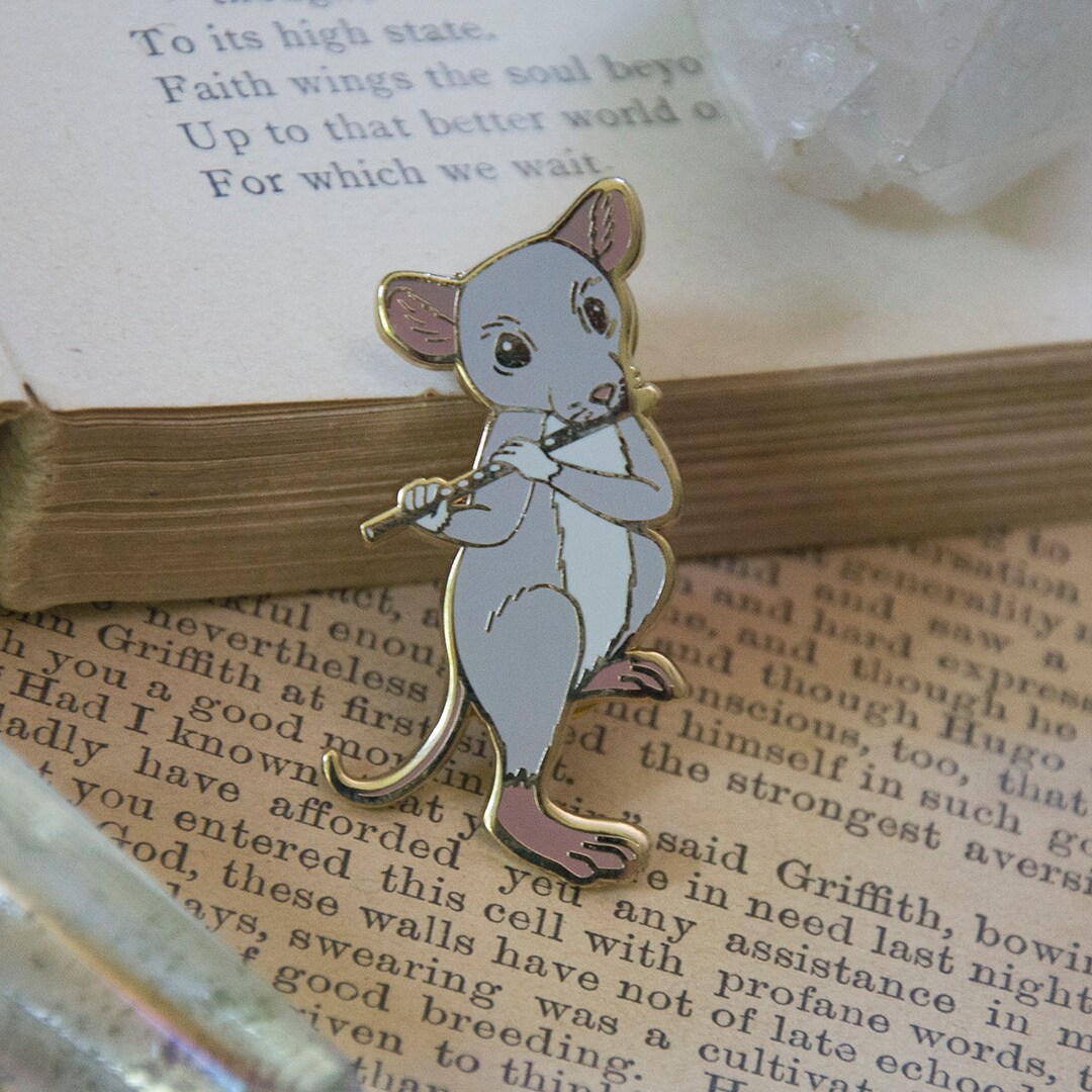 Flute Mouse Enamel Pin - Etsy