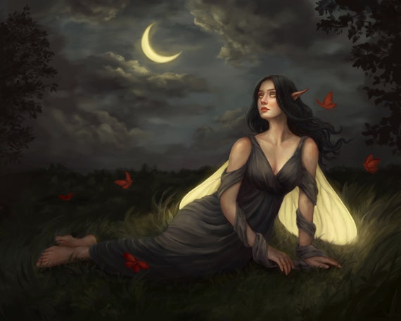 Art Print of Digital Painting midnight 11x14 Satin | Etsy