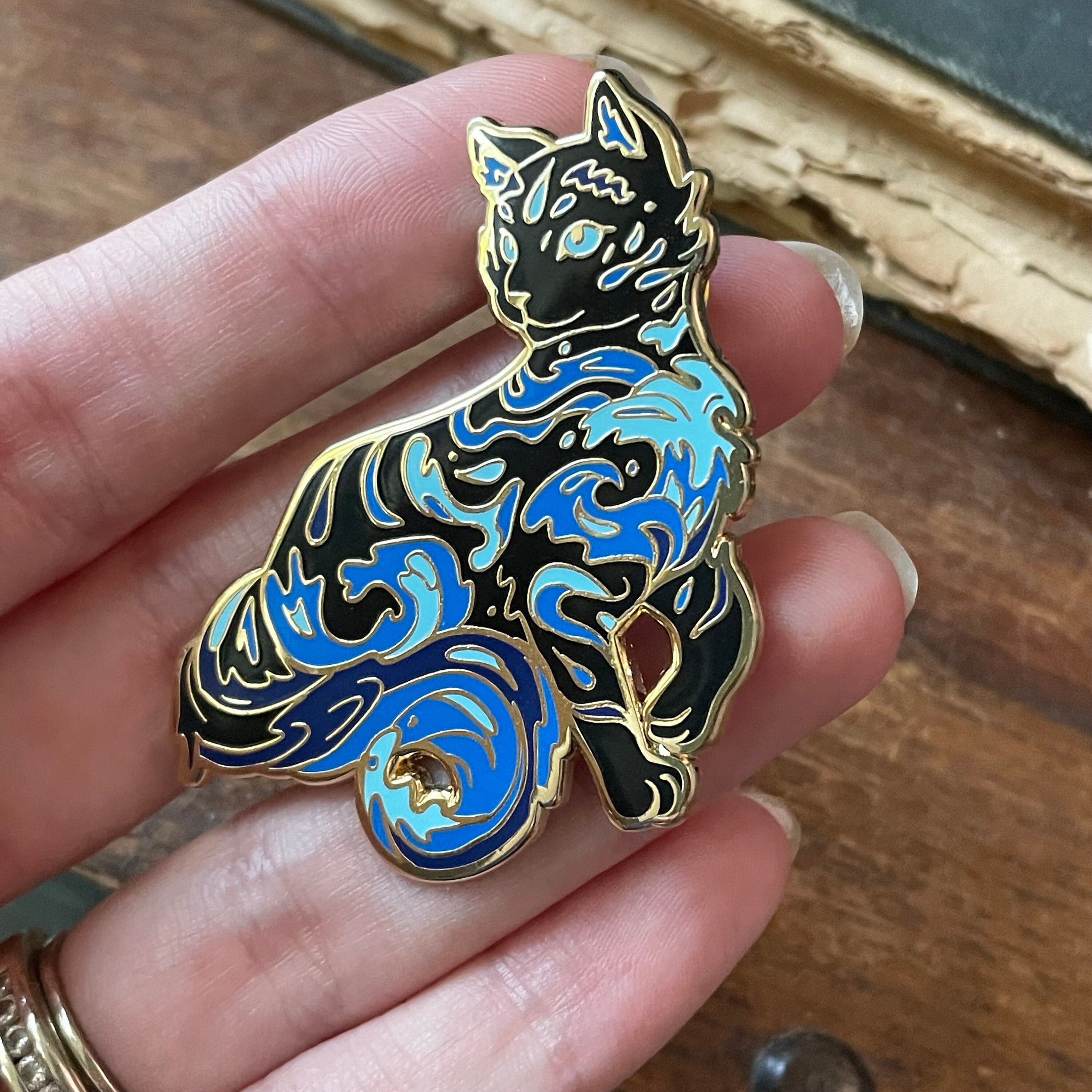 Elemental Cats Enamel Pin Set Gold Plated Collectible Pins With Four ...