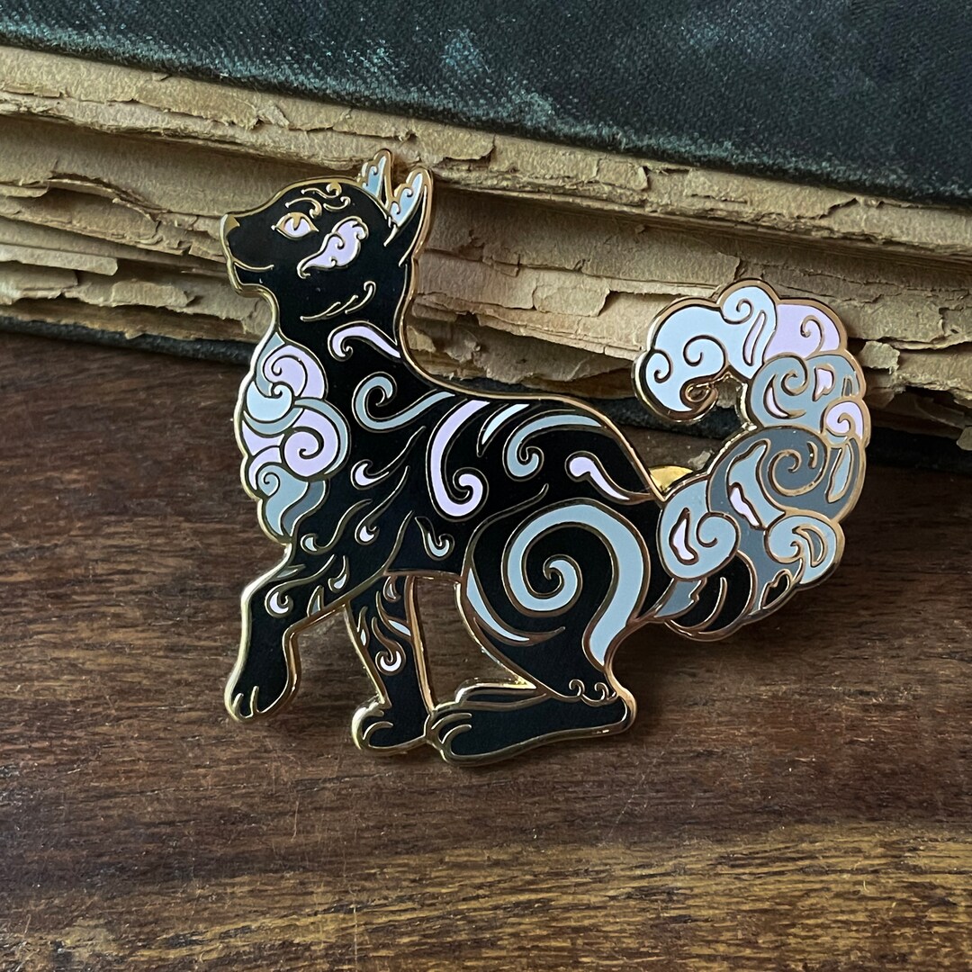 Elemental Cats Enamel Pin - Air Cat | Gold Plated Collectible Pin - Etsy