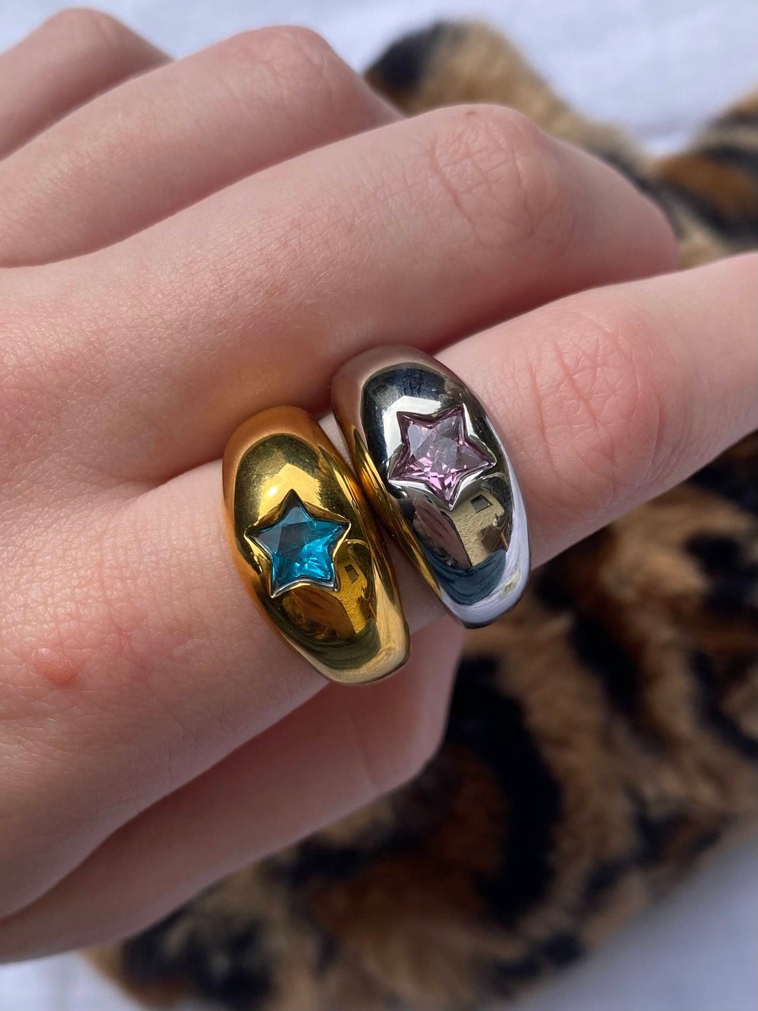 Chunky Star Rings Stainless Steel - Etsy