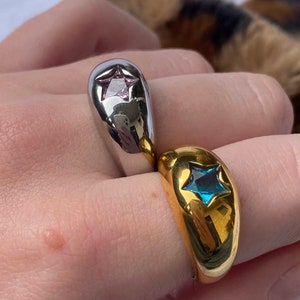 Chunky Star Rings Stainless Steel - Etsy