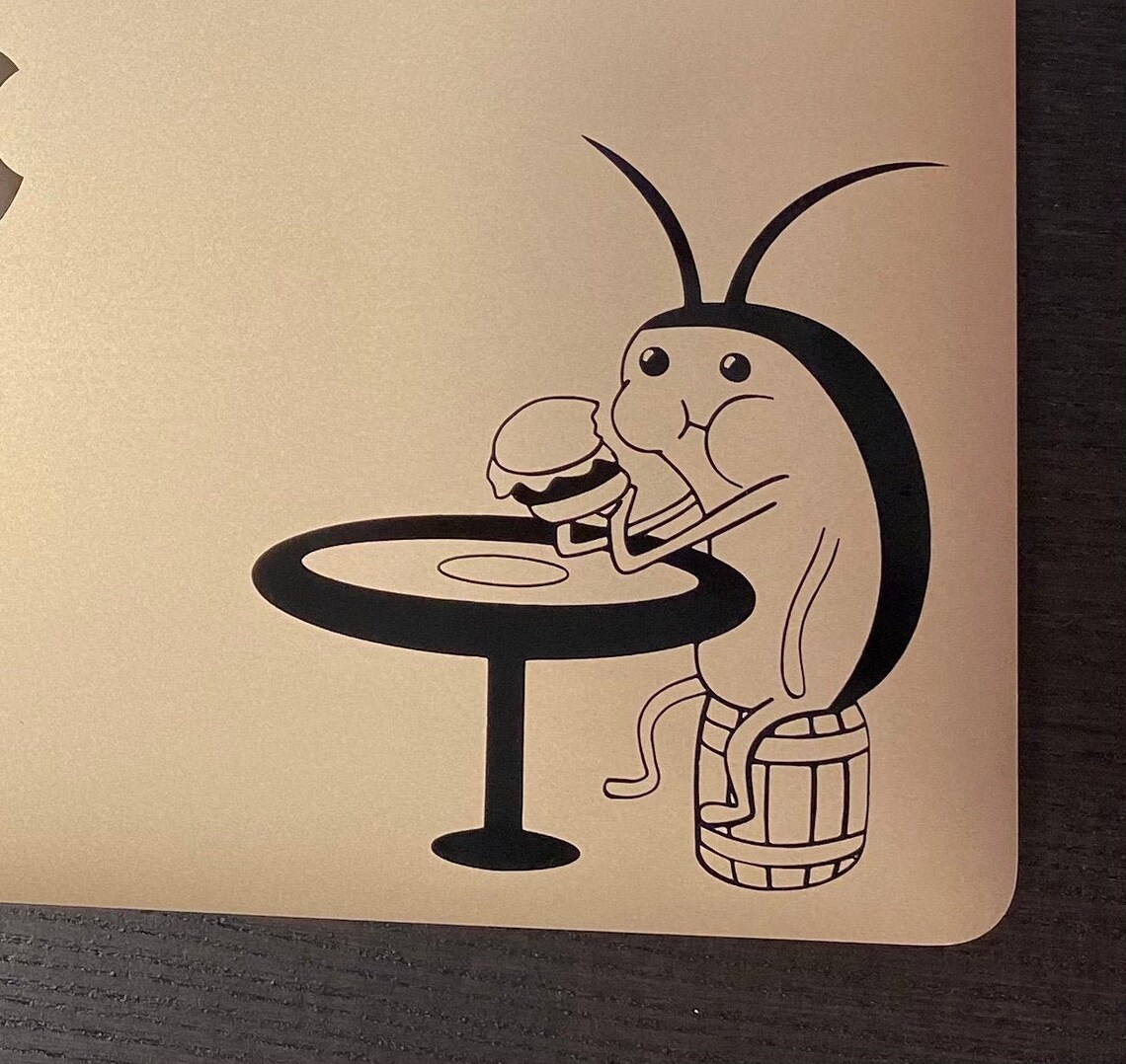 Spongebob Squarepants Cockroach Eating Vinyl Decal | Etsy