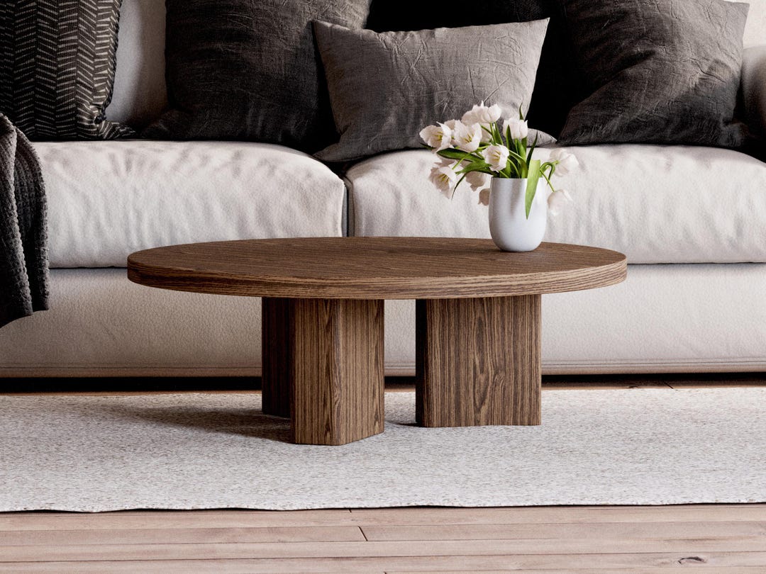 Rustic Oak Coffee Table – Solid Wood Coffee Table - Handmade, Farmhouse ...