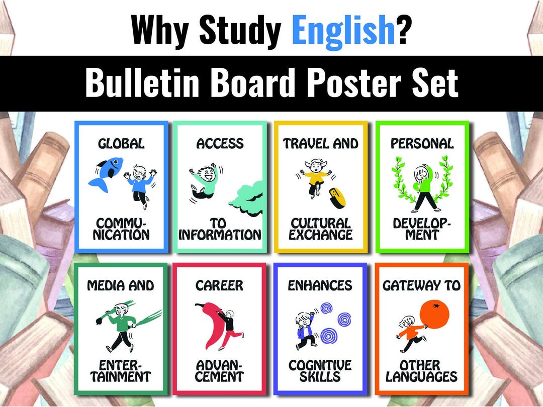 Why STUDY ENGLISH Bulletin Board Set. Teaching Materials. School ...