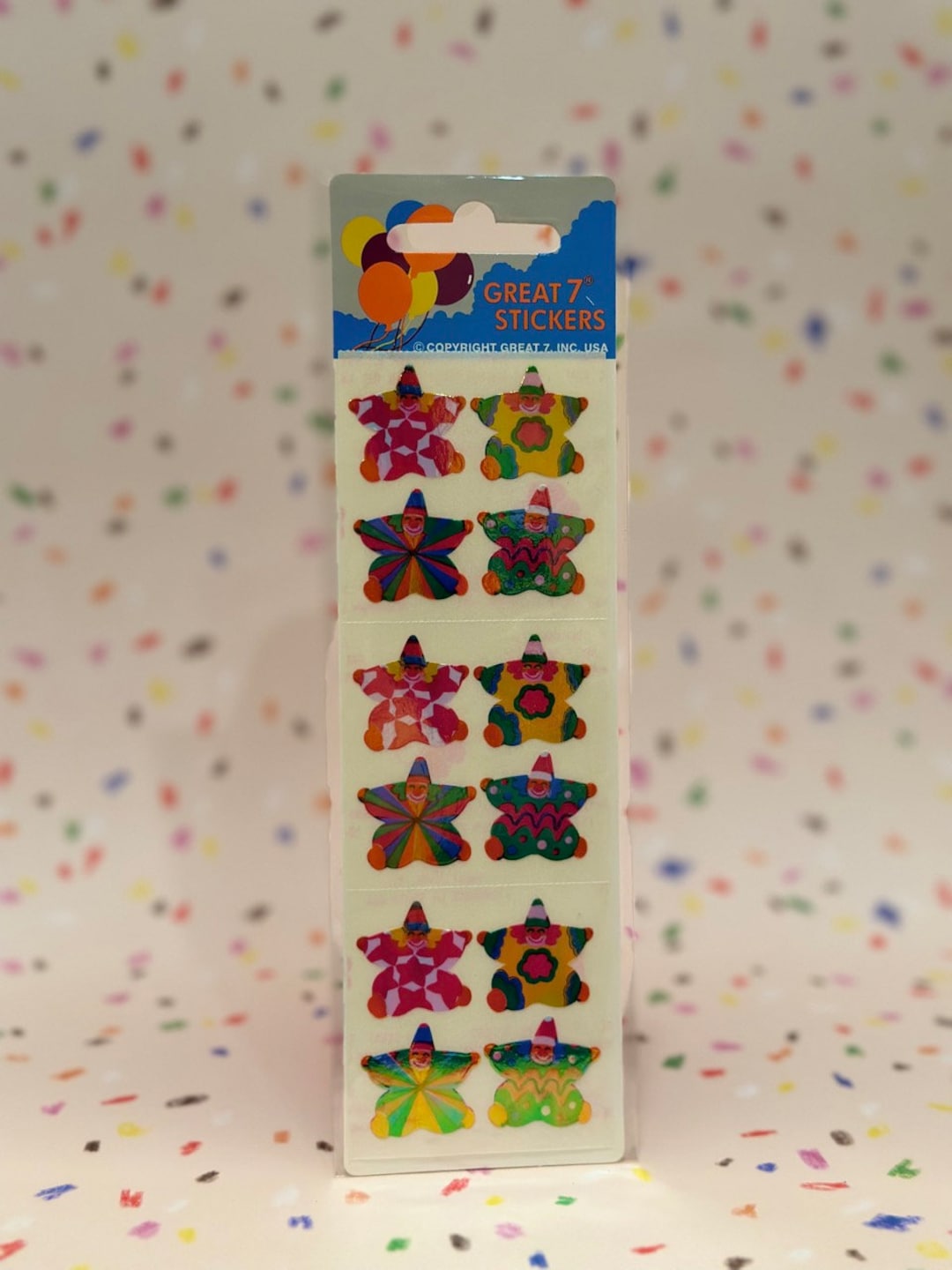 Vintage Opal Clowns Great 7 1990s 2000s Opalescent Shiny Stickers ...