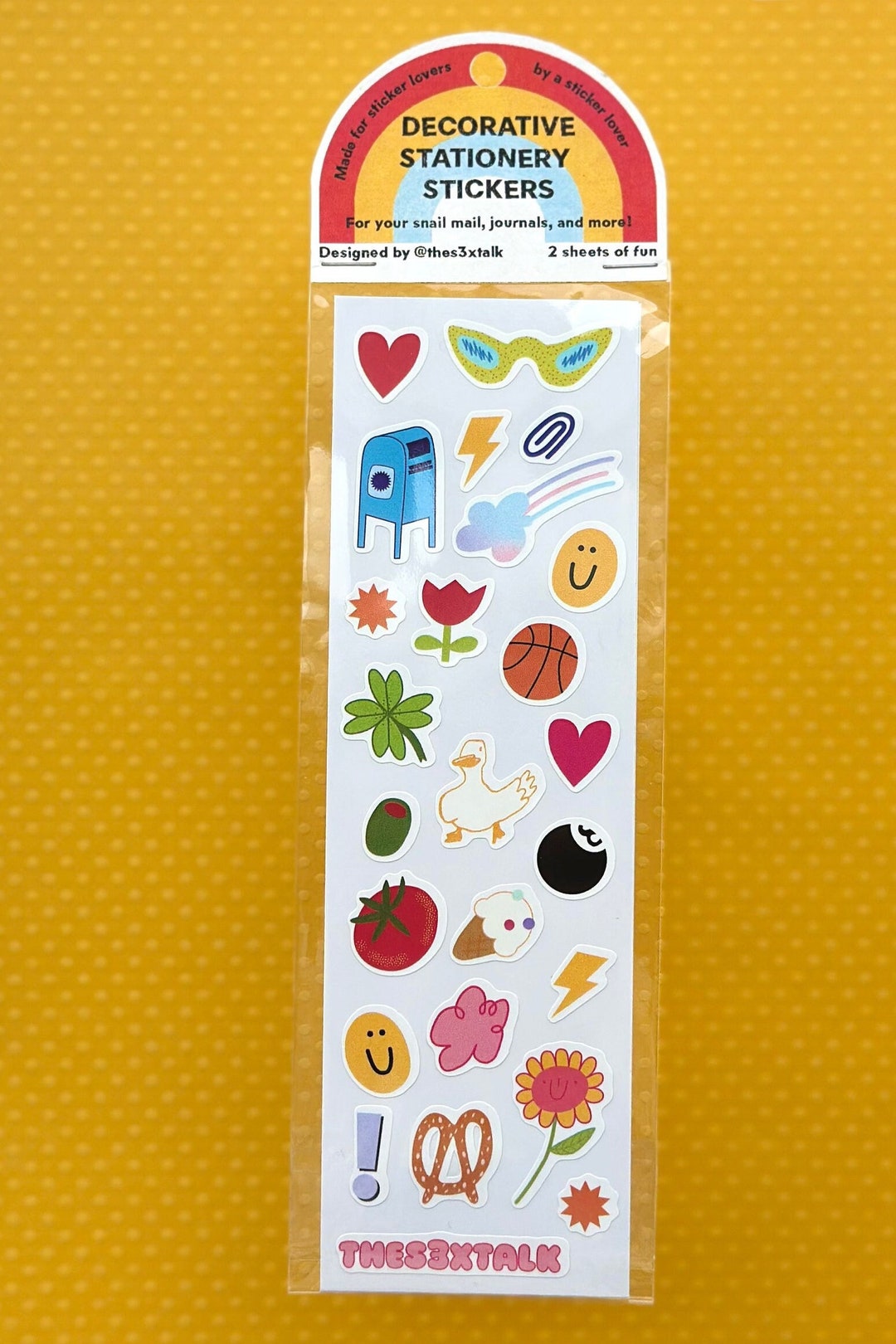 Assorted Stationery Sticker Sheets Pack - Etsy