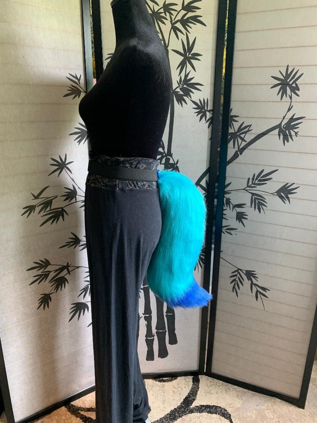 Furry Small Tail, 17" X 5 1/2" - Agua Blue and Royal Blue - Etsy