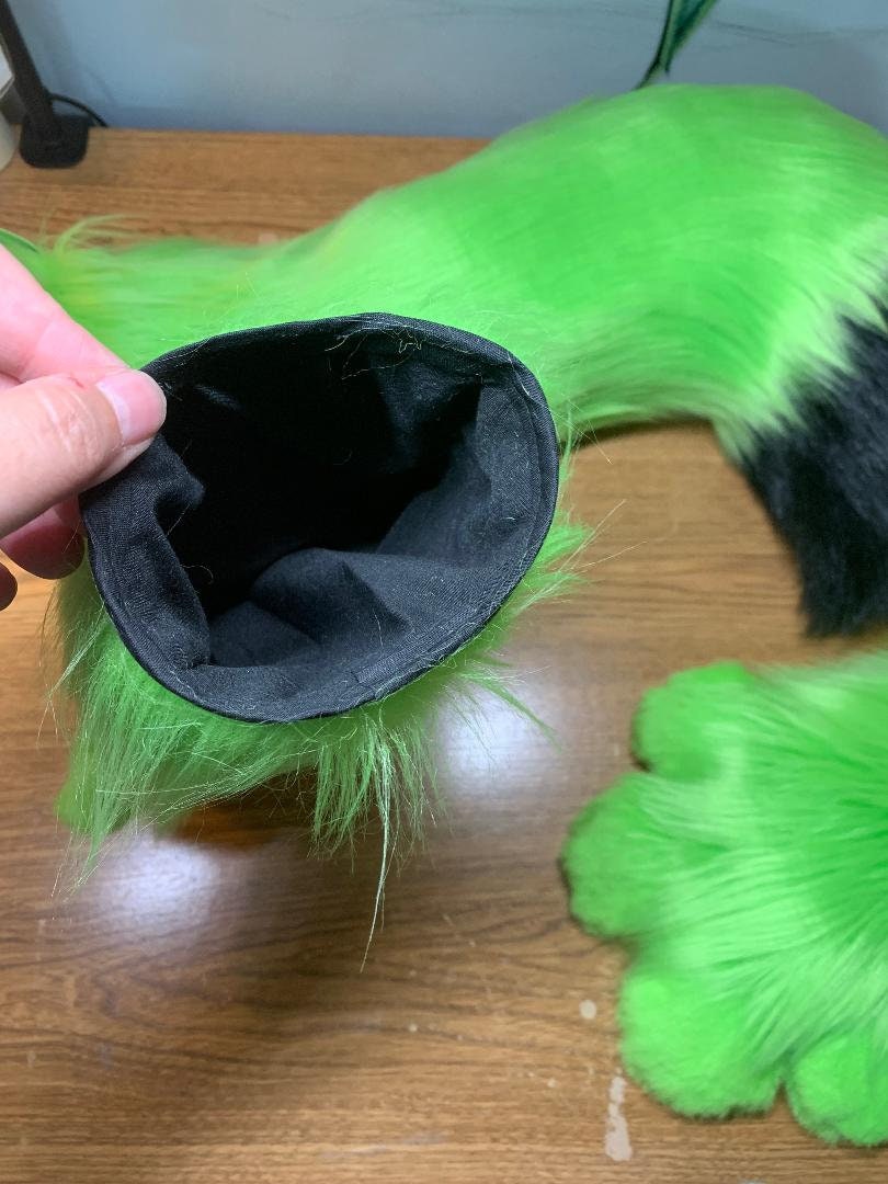 Toxic Waste lime Green and Black Fursuit Tail and Hand Paws Set - Etsy