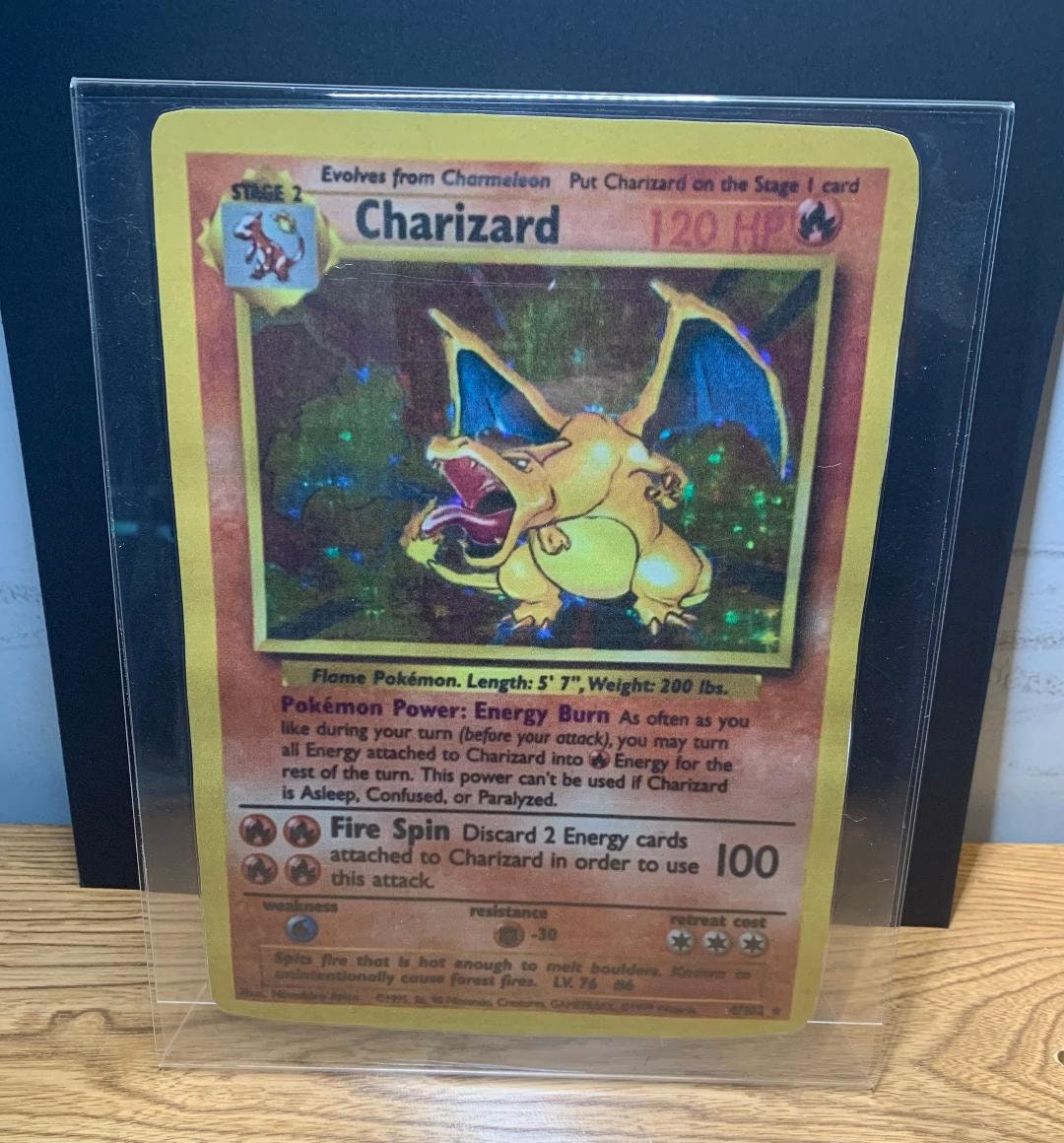 Charizard Framed Giant 1st Generation Pokemon Card Replica / NOT ACTUAL ...