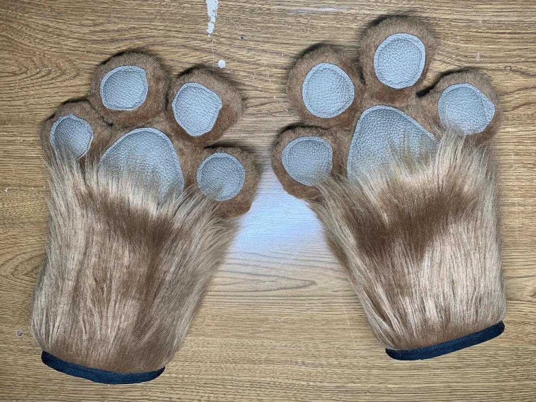 Small Tail and Hand Paw Set / Paws Are Rust and Tan Pads With Black ...