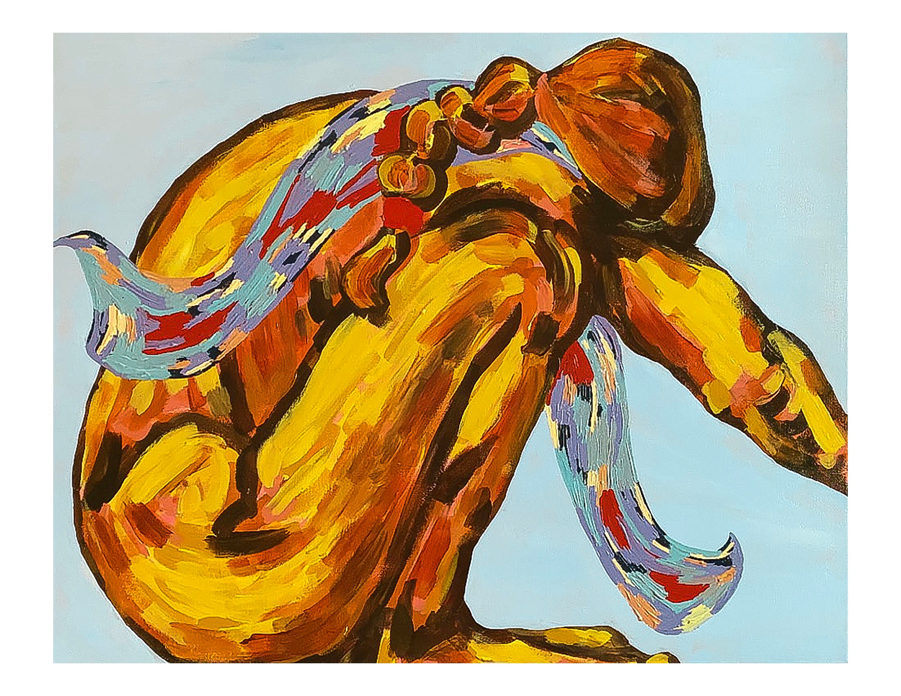 Original Hand-painted Figure Acrylic Painting Lady With the Scarf - Etsy UK