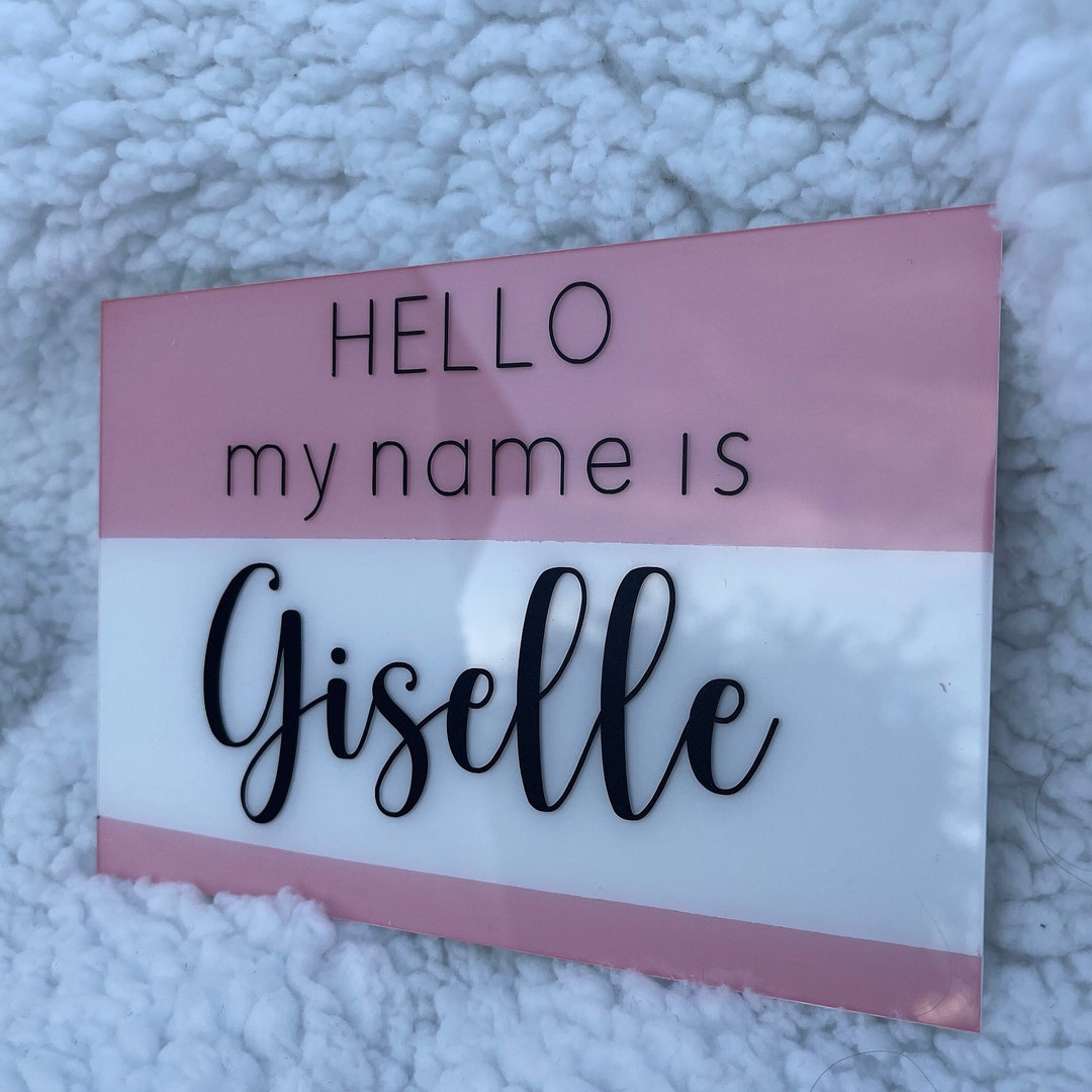 Hello My Name is Sign Custom Painted Baby Name Sign Customized Sign ...