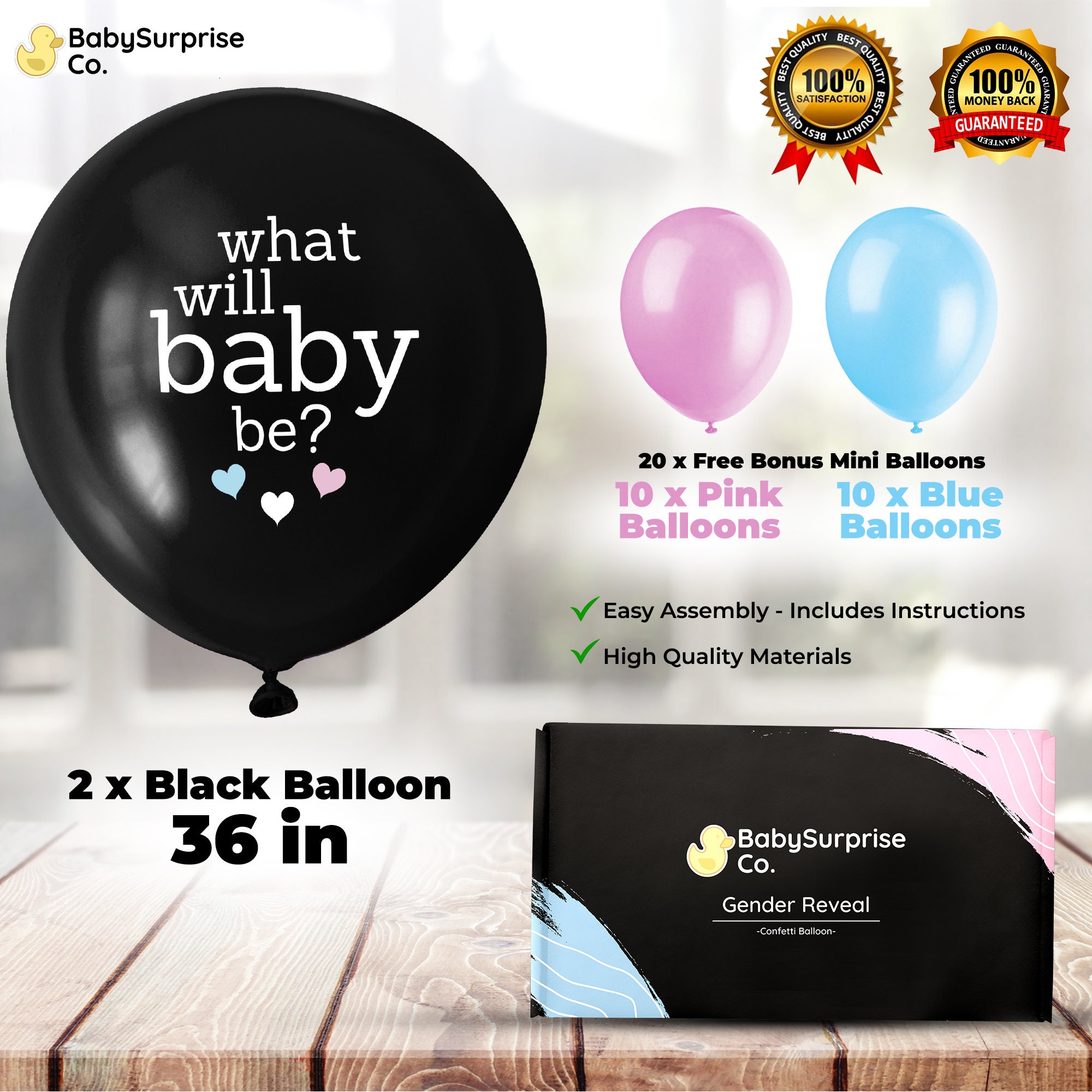 Gender Reveal Balloon - Confetti Balloon With Mini Balloons - Gender ...