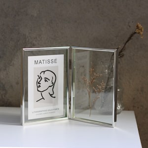 Silver Floating Frame in Bifold, Double Side Frame, Glass Frame for ...