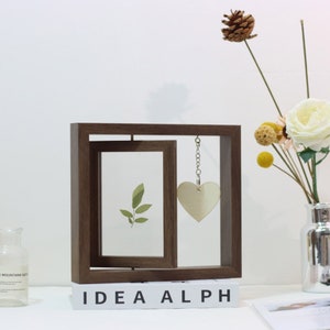 Brown Veneer Floating Frame, Rotate Picture Frame, Double Sided Frame ...