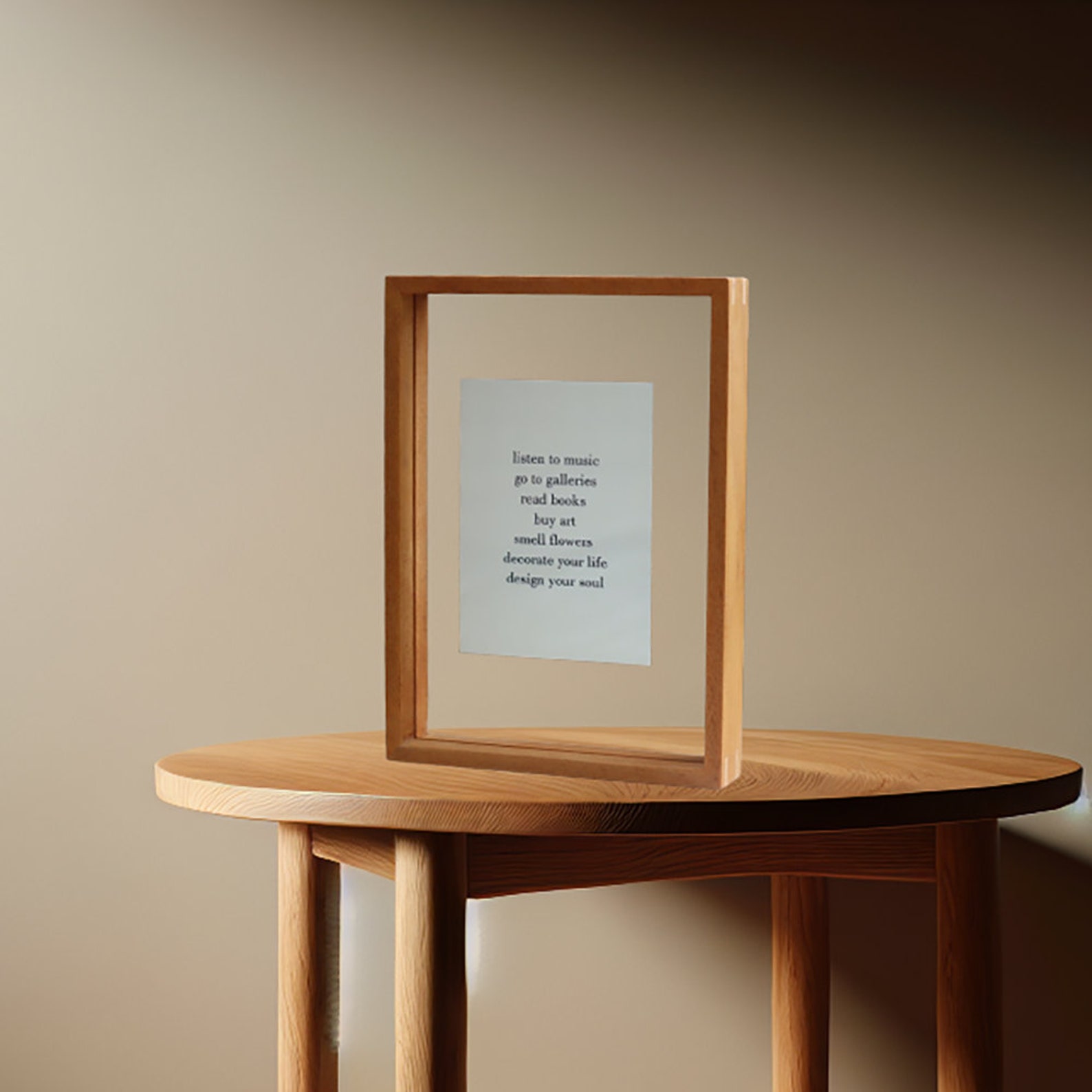 Teak Floating Frame, Double Sided, for Photos, Certificates, Flowers ...