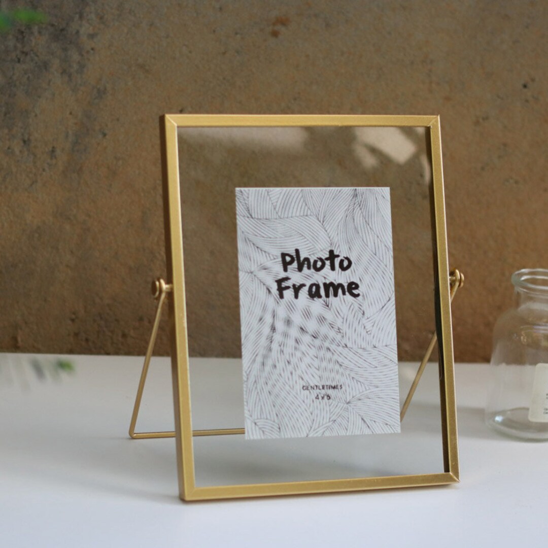 Golden Floating Frame, Double Sided Frame, Glass Frame for Pressed ...