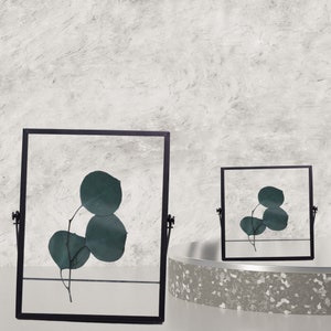 Matte Black Double Glass Floating Frame, Pressed Flower Frames for ...