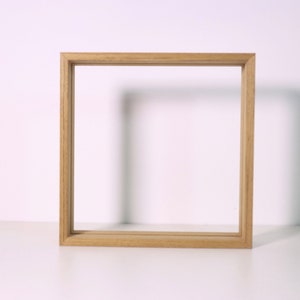 Square Floating Frame in Teak Veneer, Double Sided Frame, Glass Frame ...