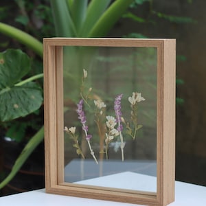 Solid Wood Floating Frame in Teak Veneer, Double Side Frame, Glass ...