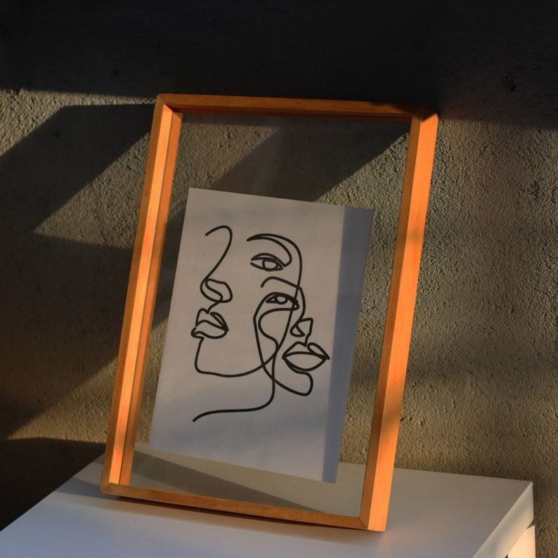 Teak Floating Frame, Double Sided, for Photos, Certificates, Flowers ...