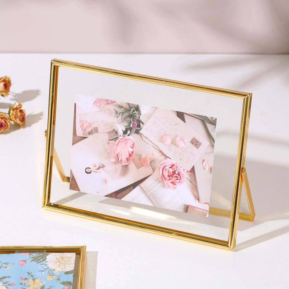 Karat Golden Floating Picture Frame Horizontal, Double Side Frame ...