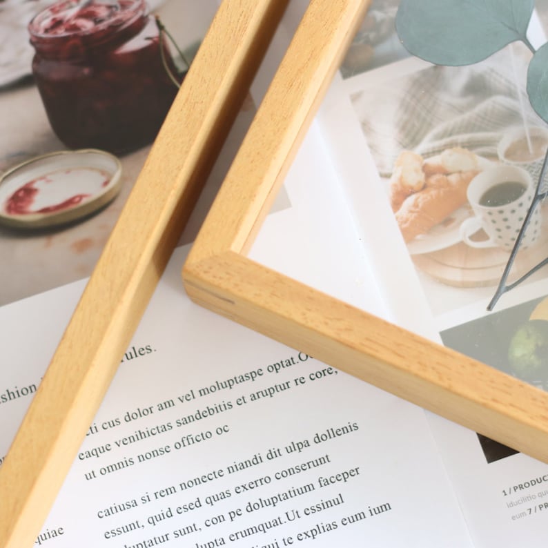 Large Floating Frame, Teak Picture Frames, A3, A4, Double Sided Frame ...