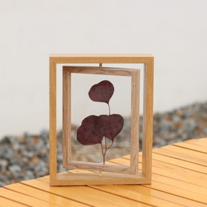 Retro Veneer Float Picture Frame, Rotating Photo Frame, Double Sided ...