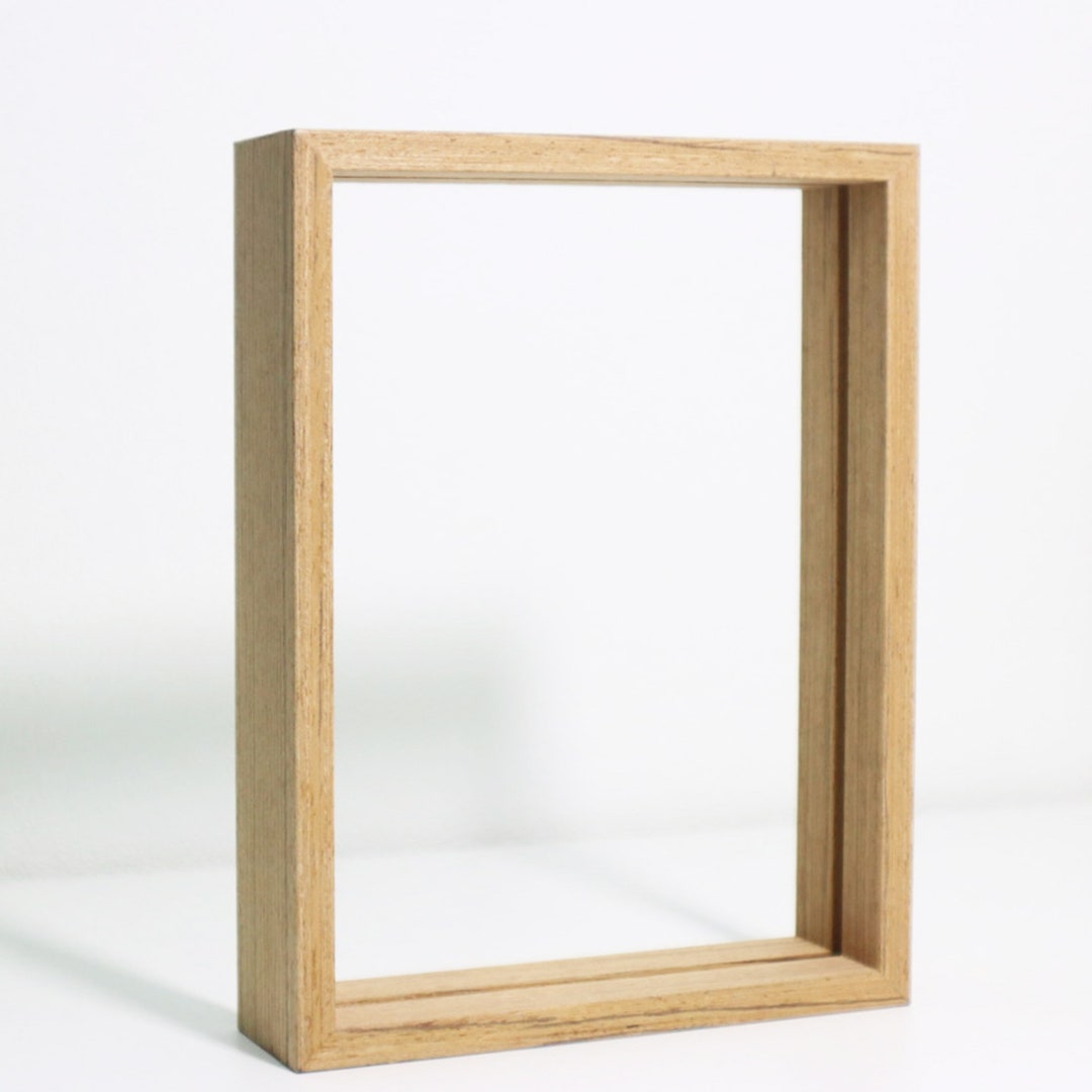 Custom Large Floating Frame in Teak Veneer, Pressed Flower Frames ...