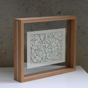 Solid Wood Floating Frame in Teak Veneer, Double Side Frame, Glass ...