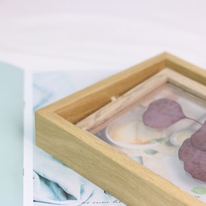 Retro Veneer Float Picture Frame, Rotating Photo Frame, Double Sided ...