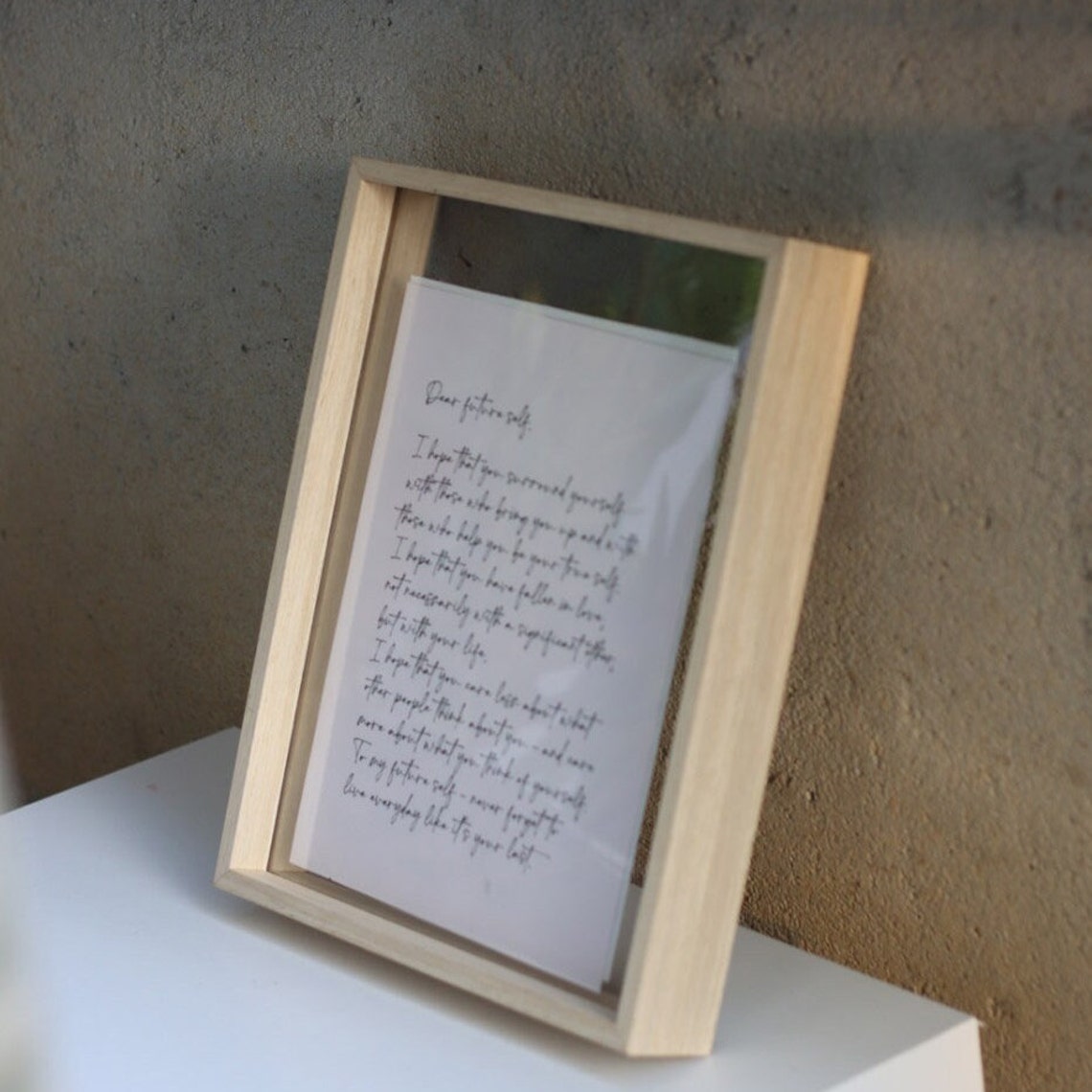 White Oak Veneer Floating Frame Customization, Double Sided Pressed ...